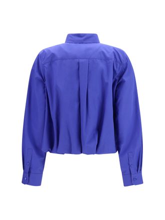 Loewe Double L-Embroidered Cotton Shirt - Blue