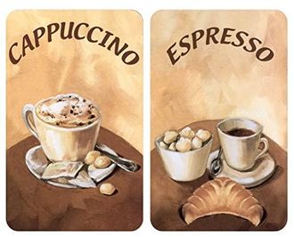 WENKO Herdabdeckplatte Universal Mod. Kaffee, h&ouml;henverstellbar f&uuml;r alle Herdarten, Schneidebrett und Spritzschutz, Glas, 30 x 52 cm, 2-teilig
