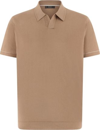 Boggi Milano Homme, Tops, Beige, Taille: 2XL Polo en maille de cr&ecirc;pe de coton