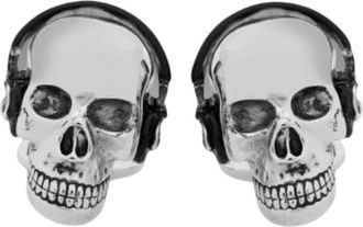Paul Smith Homme, Accessoires, Gris, Taille: ONE Size Boutons de Manchette T&ecirc;te de Mort avec &Eacute;couteurs