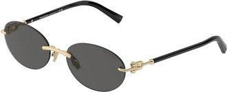 Tiffany & Co. Ovale Metallsonnenbrille - - Accessories - unisex - Gelb - 56 MM