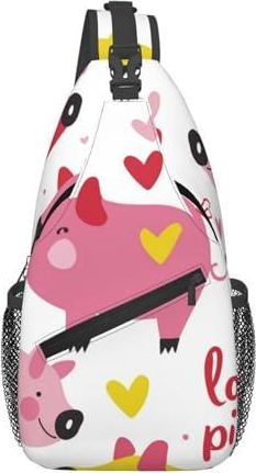 Generic Love Peach Pig Sac &agrave; bandouli&egrave;re de voyage pour homme Sac &agrave; dos de randonn&eacute;e