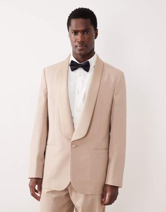 Asos Veste de smoking standard - Beige-Neutre