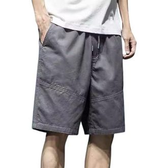 Generic Pantalon cargo pour homme 2026 - L&eacute;ger - Couleur unie - Taille &eacute;lastique - Short de 12,7 cm, gris, 3XL