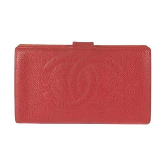 Chanel Portefeuille moyen Pre-owned (bi-pli) - Femme - Pre-owned - Rouge - Taille: ONE Size