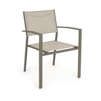 BIZZOTTO Bizzotto - Chaise Dext&eacute;rieur Avec Accoudoirs En Aluminium Anthracite Hilla 57X60X H88 Cm