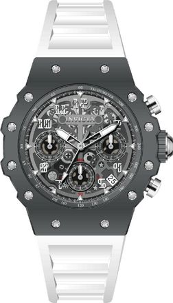 Invicta Racing 69618 Herrenuhr - Quarzwerk - Acryl mit silbernem Zifferblatt - 40 mm