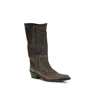 Khaite Womens Brown Calf Leather Bos Taurus Boots