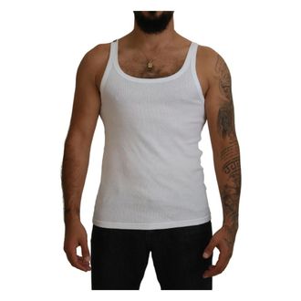 Dolce & Gabbana Homme, Tops, Blanc, Taille: M Hauts sans manches