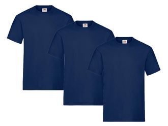 Fruit Of The Loom Fruit of The Loom Herren Heavy T-Shirt 3er Pack, 3 x Navy & 1 HL Kauf Notizblock, XXL
