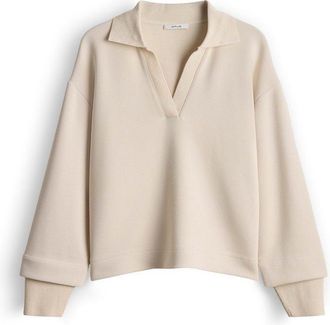 OPUS Sweatshirt GYHA im weichen Viskose Mix Lockere Passform, gerader Schnitt, &uuml;berschnittene Schulter, Polokragen