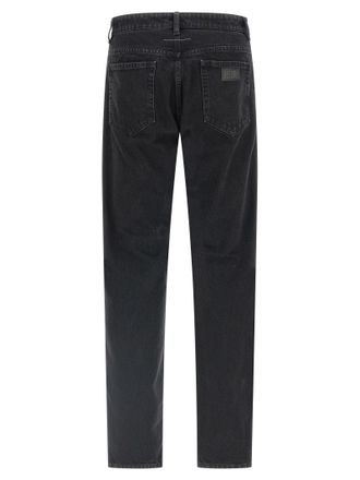 Maison Margiela Mens Black Cotton Tapered Jeans Clothing