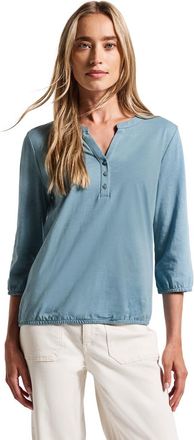 Street One Damen Split Neck Jersey-Shirt