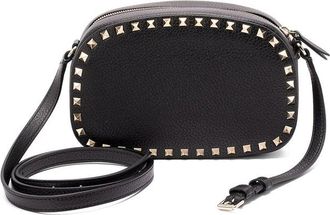 Valentino Garavani Studded Calf Leather Crossbody Bag - Black