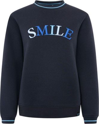 Zwillingsherz Hoodie Smile Shine Rundhals, mit Lurexstreifen an den B&uuml;ndchen, gl&auml;nzende Stickerei