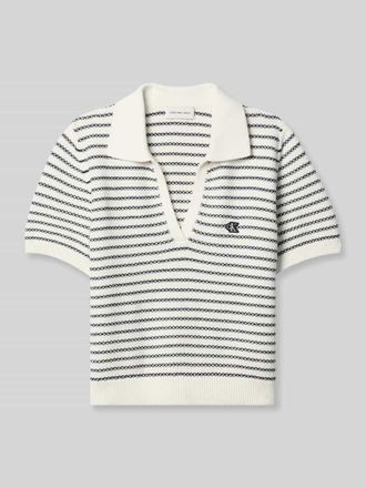 Calvin Klein Jeans Regular Fit Poloshirt aus Baumwoll-Mix in Strick-Optik