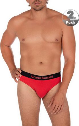 Bruno Banani Herren Slips rot Baumwolle unifarben