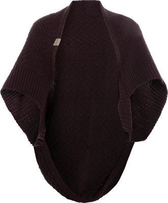 Knit Factory Amber Gestrickte Damen Bolero - Damen Bolero Strickjacke - 3/4 &Auml;rmel - Gestrickte Damenjacke aus 30% Wolle und 70% Acryl - Dunkellila Strickjacke - Mi