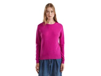 Benetton Damen Trikot G/C M/L 1002D1K01 Pullover, Violett, M