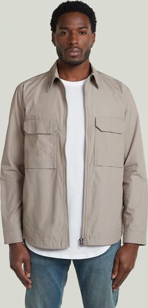 G-Star Zip Regular Overshirt - Beige - Herren