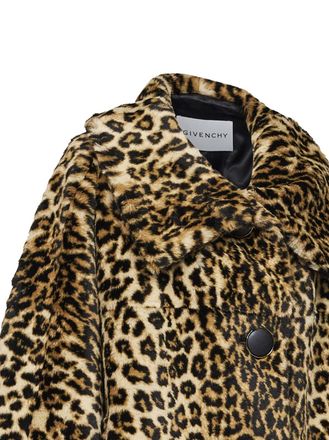 Givenchy Leopard-Print Faux Fur Coat - Beige