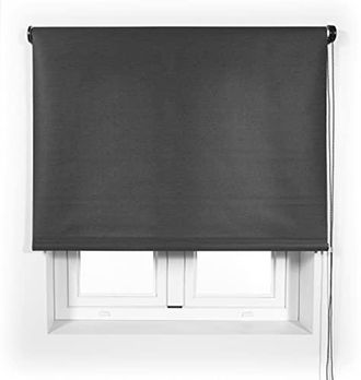 Blindecor Ara Premium | Hochwertiges durchscheinendes glattes Rollo - Anthrazitgrau, 80 x 190 cm (BxH) | Stoffgröße 77 x 185 cm Rollos Premium für Fenster