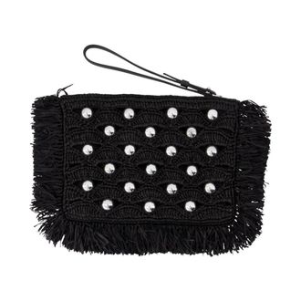 Paco Rabanne Raffia-Clutch - - Bags - Damen - Schwarzk - ONE SIZE