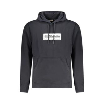 Napapijri Schwarzer Baumwoll-Hoodie-Sweatshirt mit Druck - - Sweatshirts & Hoodies - Herren - Schwarzk - 2XL