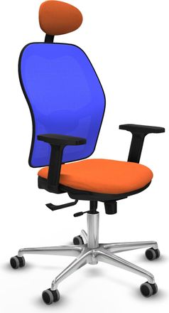 Piqueras y Crespo Isomalla Jorquera Stuhl mit 2D-Armen, h&ouml;henverstellbarer Lendenwirbelst&uuml;tze und festem Kopfteil, ausgestattet mit Syncro/Traslack und injiziertem Scha