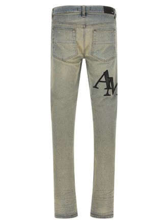 Amiri Staggered Logo Jeans - Blue