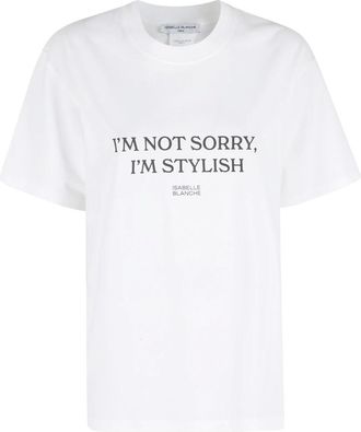 Isabelle Blanche Femme, Tops, Blanc, Taille: 38 FR T-Shirt Avec Slogan