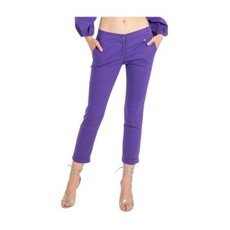 Patrizia Pepe Femme, Pantalons, Violet, Taille: 36 FR &Eacute;l&eacute;gant pantalon chino en coton