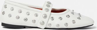 Stella McCartney Ryder Popper-Studded Ballet Flats, Woman, Pure white, Size: 37