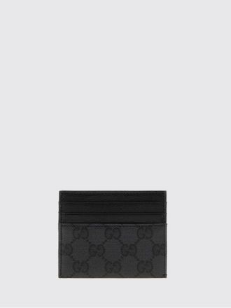 Gucci Porte-cartes plat en tissu GG Supreme avec monogramme et finitions en cuir