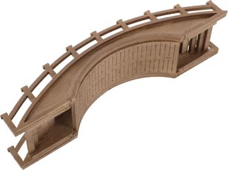 Lurrose Solide Holz Miniatur Brücke Modell Antike Chinesische Bogenbrücke für Feengarten Dekoration Zen Mikrolandschaft Ornament Lang für Bonsai und DIY Pflan
