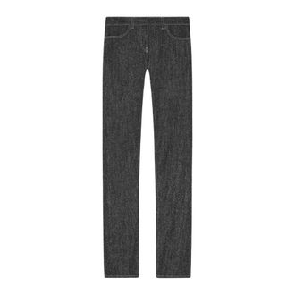 Courr&egrave;ges Femme, Jeans, Noir, Taille: W24 Jeans Denim Tweed Coupe Droite &agrave; Boutons Pression