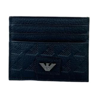 Emporio Armani unisex, Accessoires, Noir, Taille: ONE Size Portefeuille et porte-cartes en cuir noir