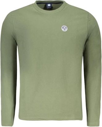 North Sails Gr&uuml;nes Baumwoll Langarm T-Shirt mit Logo - - Tops - Herren - Gr&uuml;n - L