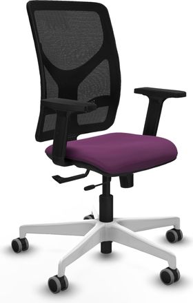 Piqueras y Crespo Hochwertiger Schreibtischstuhl mit 2D-Armen, h&ouml;henverstellbare Lendenwirbelst&uuml;tze, ausgestattet mit Syncro/Traslack und Schneideschaum, Schwarz/Violet