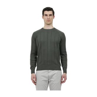 Gran Sasso Fein gerippter Rundhals-Pullover - - Knitwear - Herren - Gr&uuml;n - 2XL