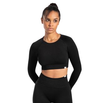 Smilodox Longsleeve Damen Maysa, Cropped Sportoberteil mit Shaped Fit, Langarmshirt atmungsaktiv & Blickdicht, ideal f&uuml;r Fitness, Training, Alltag, Yoga, Athle
