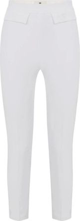Elisabetta Franchi Femme, Pantalons, Beige, Taille: 44 FR Double Layer Stretch Crepe Pantalons