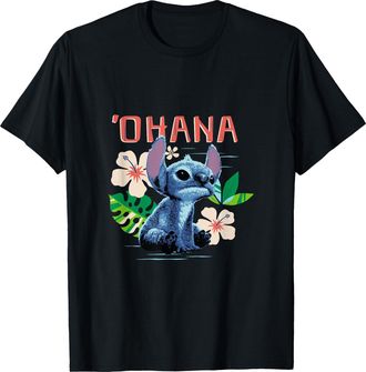 Disney Lilo & Stitch Ohana Sitting Stitch Cute Logo T-Shirt