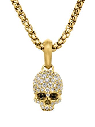David Yurman pendentif Memento Mori Skull en or 18ct pav&eacute; de diamants