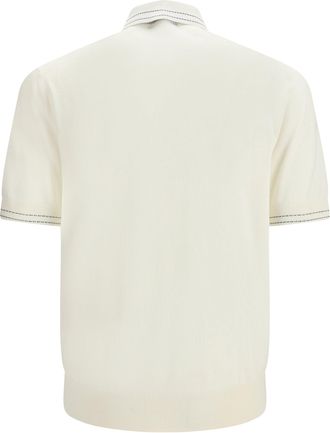 Dolce & Gabbana Silk Knit Polo - White