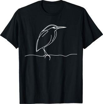 Jimbeels Line Art Bird & Ornithologist Zwergdommel T-Shirt