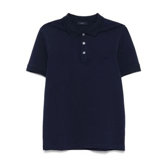 Fay Homme, Tops, Bleu, Taille: 2XL Polo &agrave; logo brod&eacute;