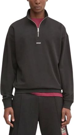 HUGO BOSS Homme, Sweatshirts et sweats &agrave; capuche, Noir, Taille: S Durty244 Zip-neck SweaT-shirt
