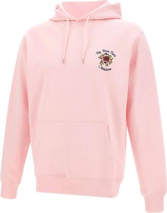 Dr&ocirc;le de Monsieur Homme, Sweatshirts et sweats &agrave; capuche, Rose, Taille: L Sweat &agrave; capuche Slogan Rose