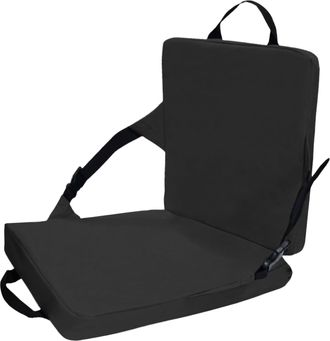 Generico Stufenst&uuml;hle mit R&uuml;ckenlehne, mit Lendenwirbelst&uuml;tze, zusammenklappbares Sitzkissen f&uuml;r den Au&szlig;enbereich, f&uuml;r Strand, Picknick, Fu&szlig;ball, Konzerte, Spi